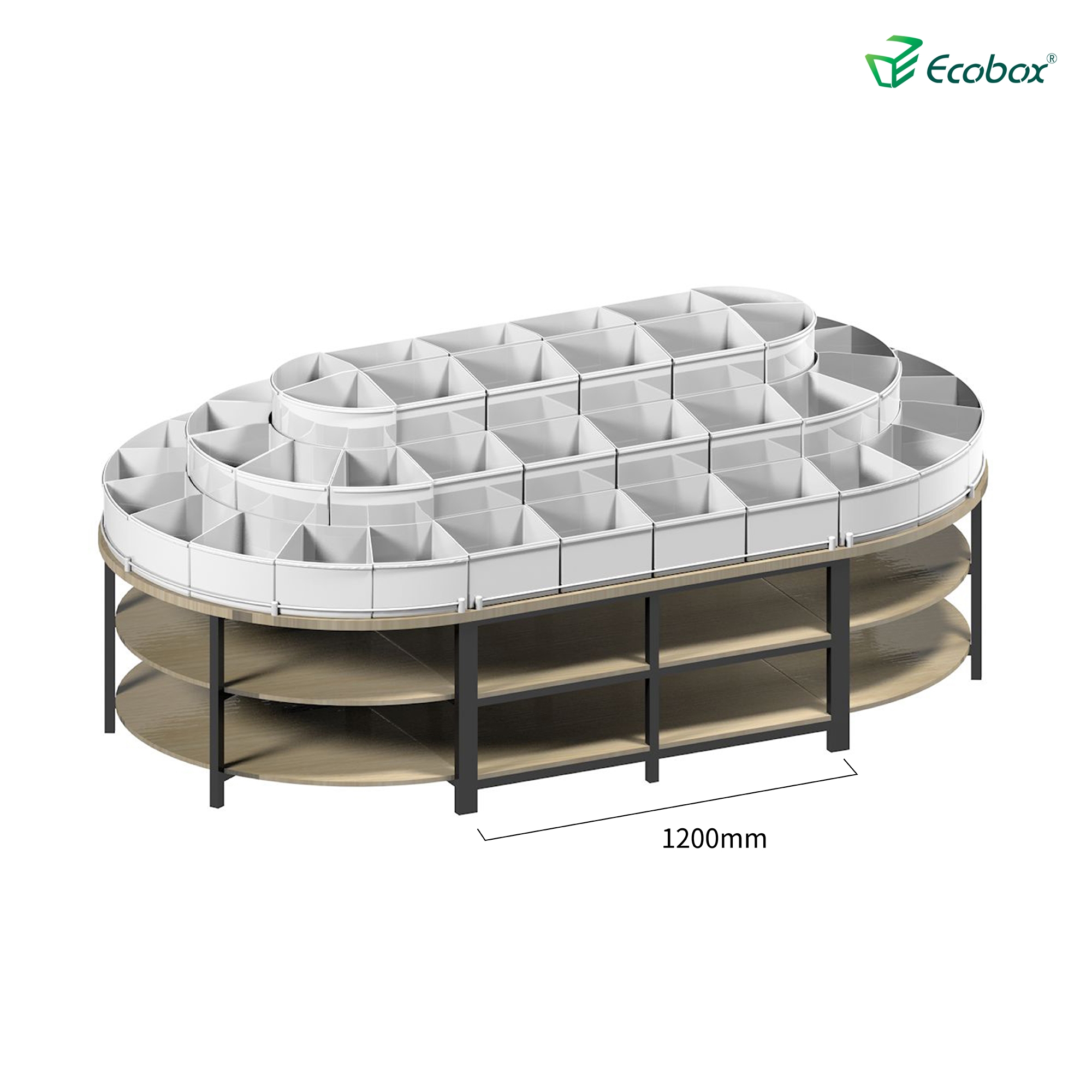 Ecobox G005 series round shelf with Ecobox bulk bins supermarket bulk ...